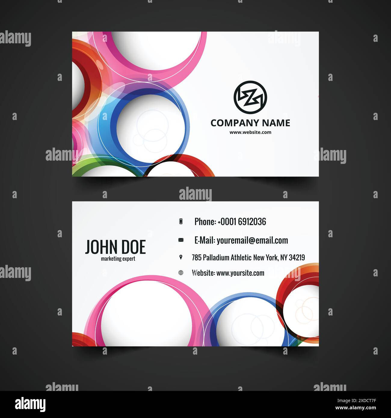 visiting card with colorful circles Stock Vector Image & Art - Alamy