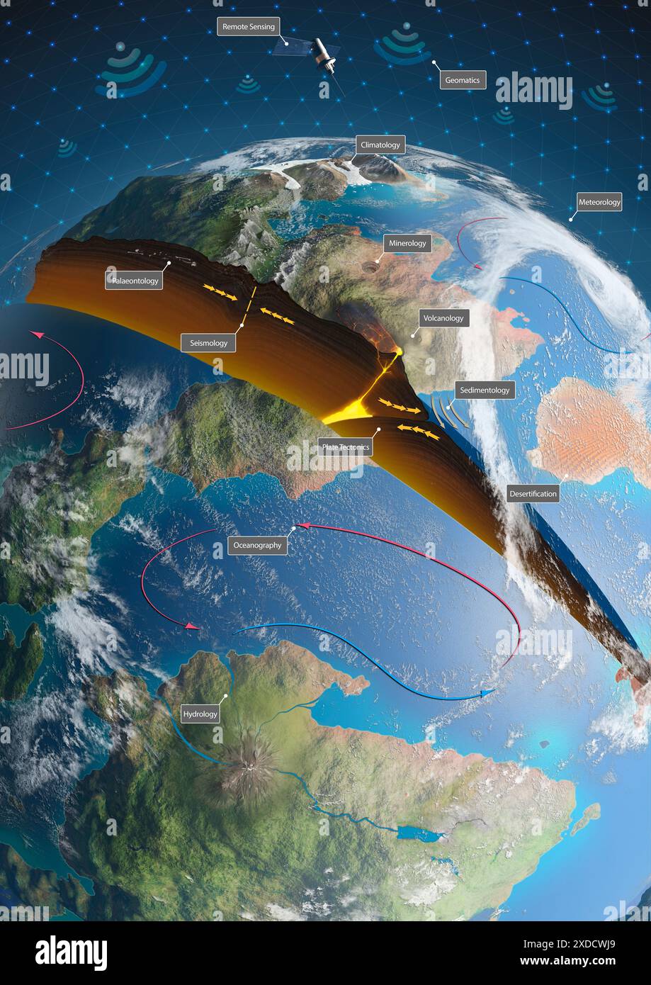 Artwork depicting the various disciplines involved in the field of ...