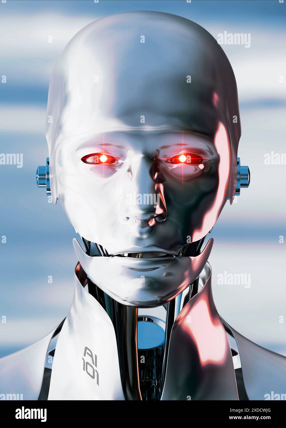 Artwork of a humanoid robot - an android. Might the human workforce one ...