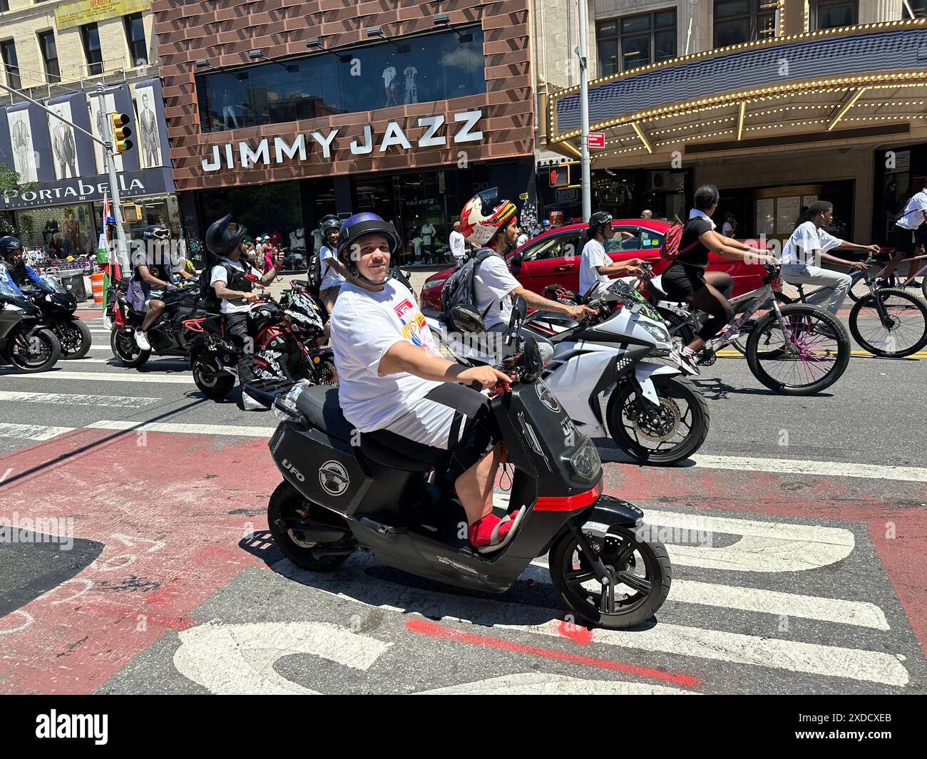 New York, N.Y. - June 15, 2024: Motorcycle club members participate in ...