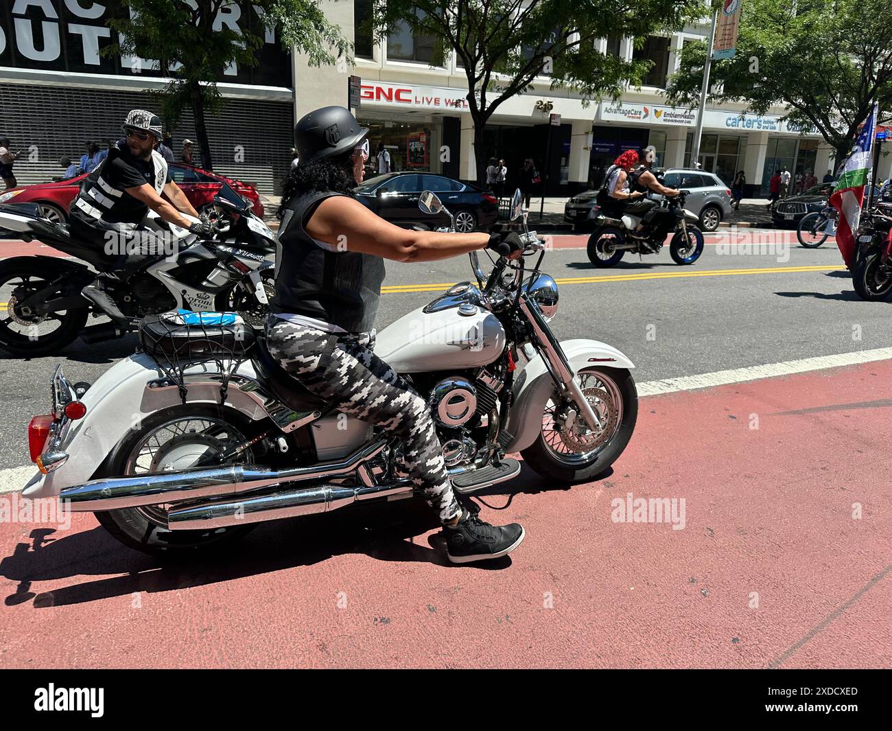 New York, N.Y. - June 15, 2024: Motorcycle club members participate in ...