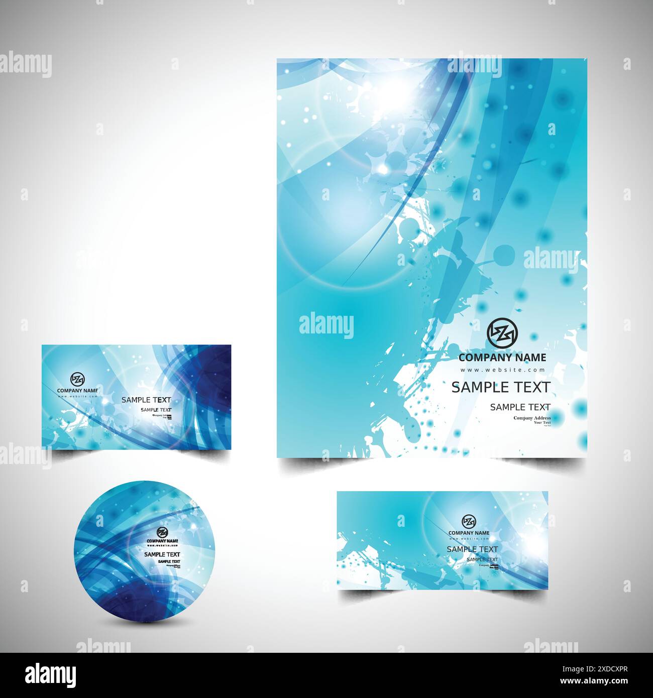 blue business stationery vector design illustration Stock Vector Image ...