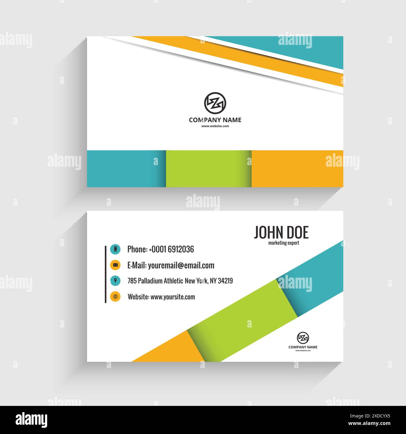 colorful modern visiting card vector design illustration Stock Vector ...