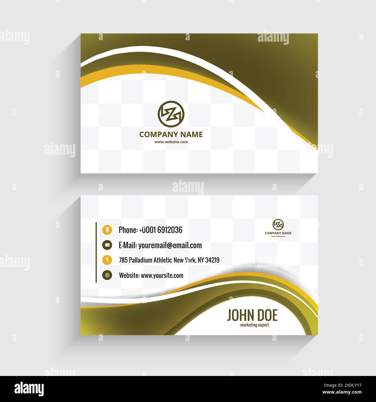 modern visiting card with green waves Stock Vector Image & Art - Alamy