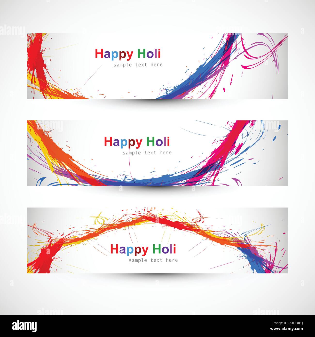 colorful holi banners vector design illustration Stock Vector Image ...