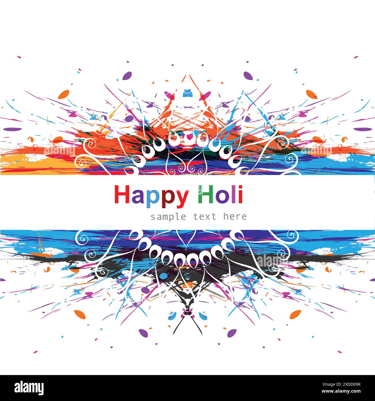 beautiful holi festival background vector design illustration Stock ...