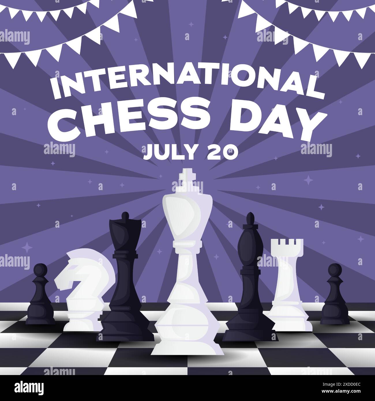 international chess day july 20 illustration design Stock Vector Image ...