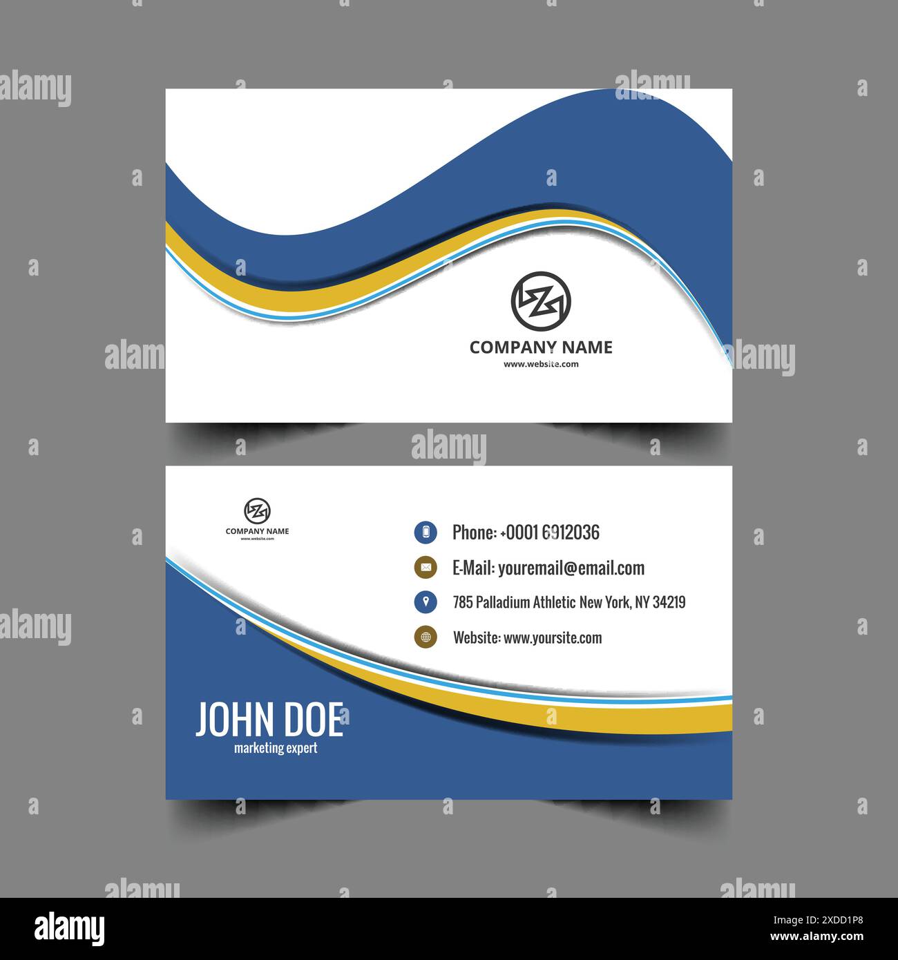 wavy business card vector design illustration Stock Vector Image & Art ...