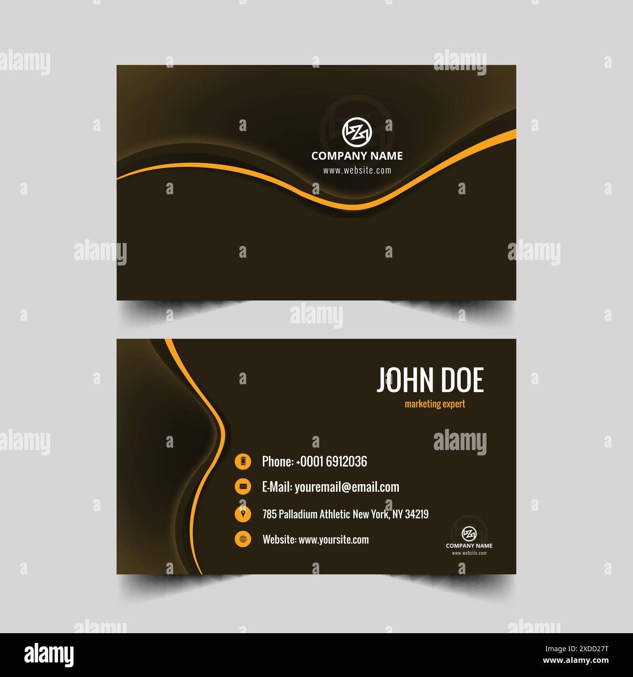 Gold wave business card Stock Vector Images - Alamy