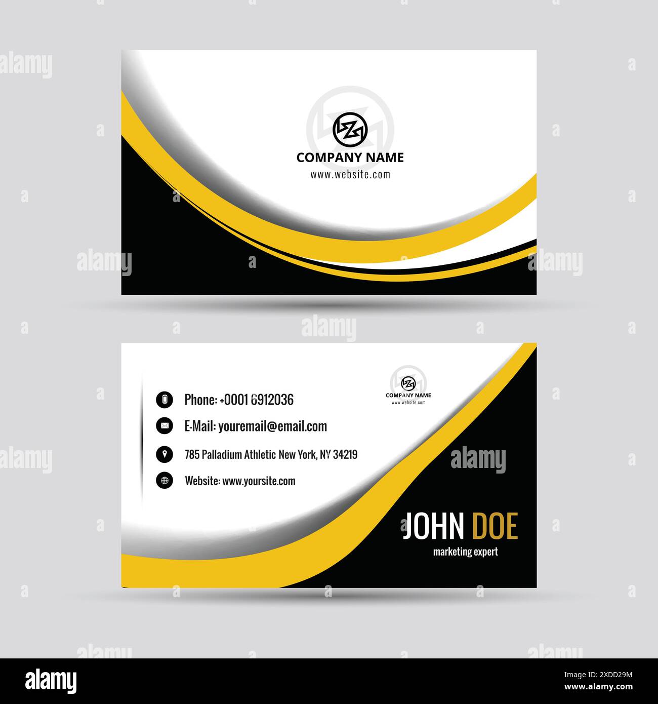 stylish visiting card with yellow details Stock Vector Image & Art - Alamy