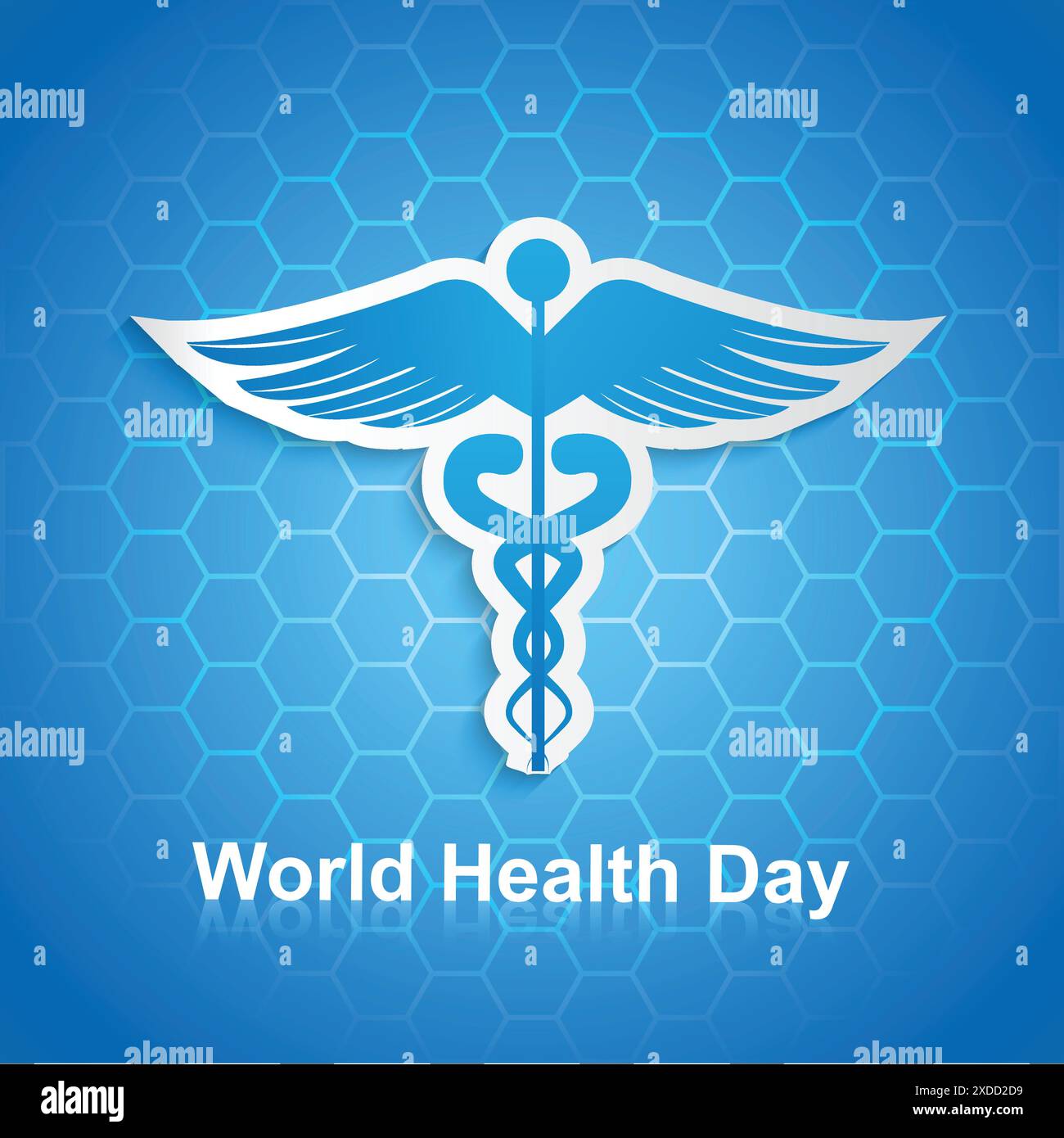 world health day hexagonal background with caduceus symbol Stock Vector ...
