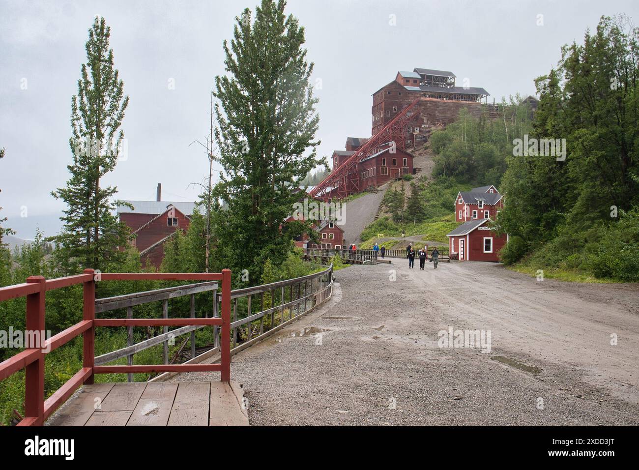 Kennecott, Alaska - July 13, 2023: People on muddy road at the ...