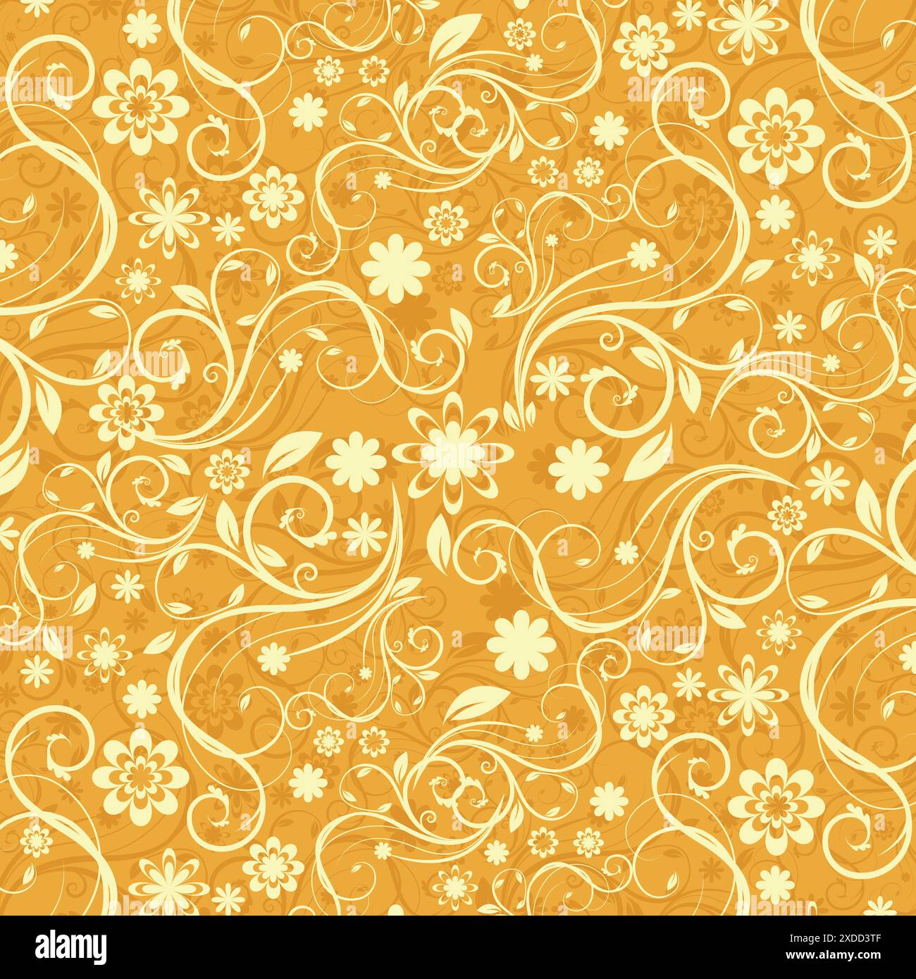 yellow floral background vector design illustration Stock Vector Image ...