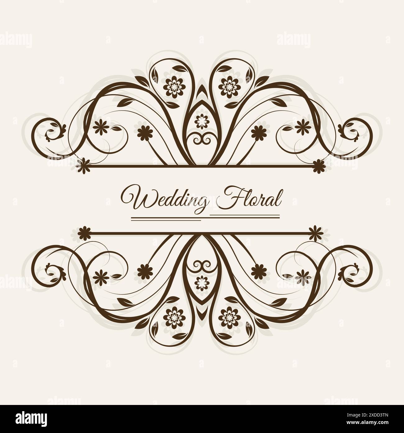wedding floral frame vector design illustration Stock Vector Image ...
