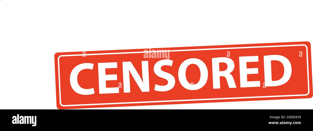 Red censor rubber stamp grunge icon. Content censor vector red stamp ...