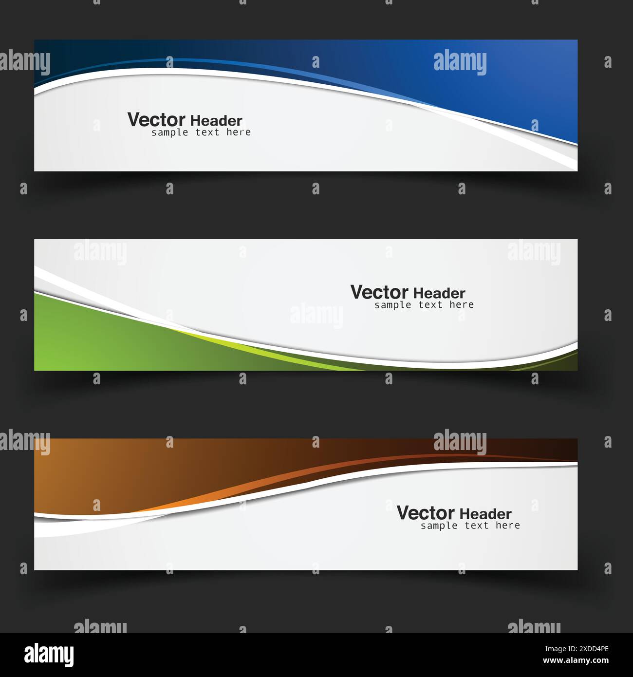 Abstract blue background with modern gradient waves vector banners ...