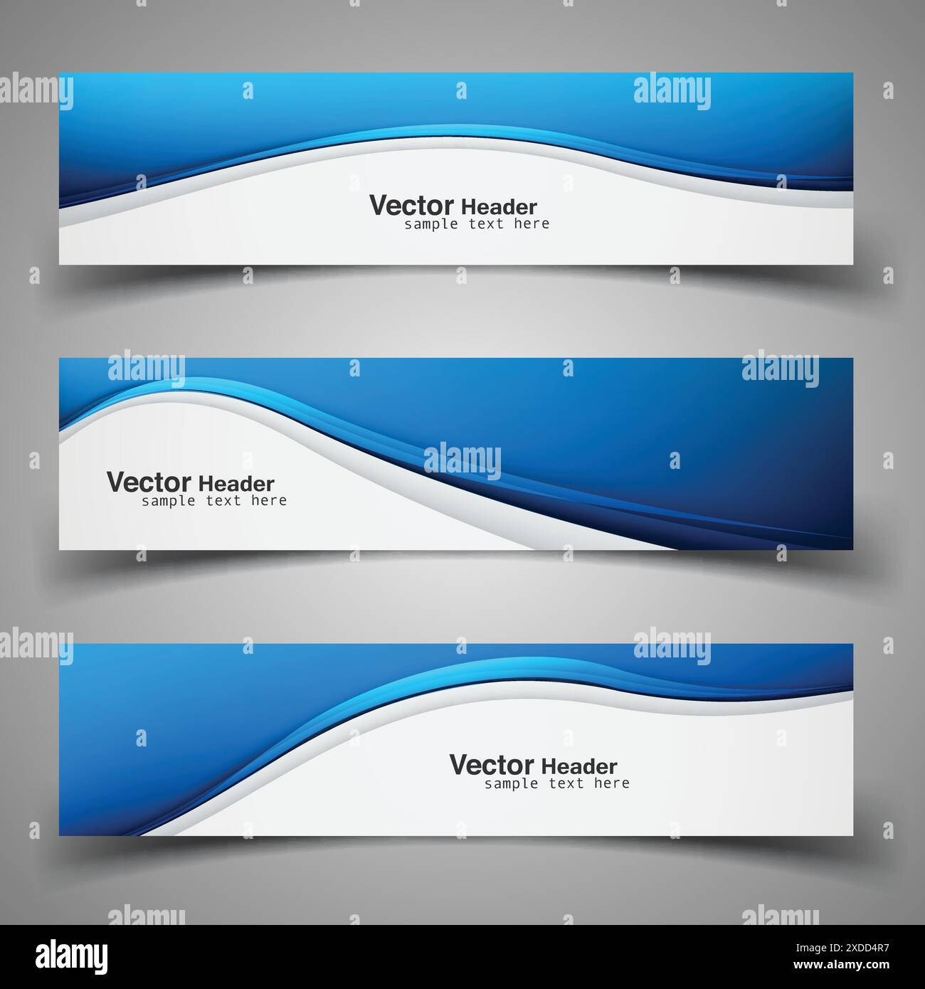 shiny blue wavy headers vector design illustration Stock Vector Image ...