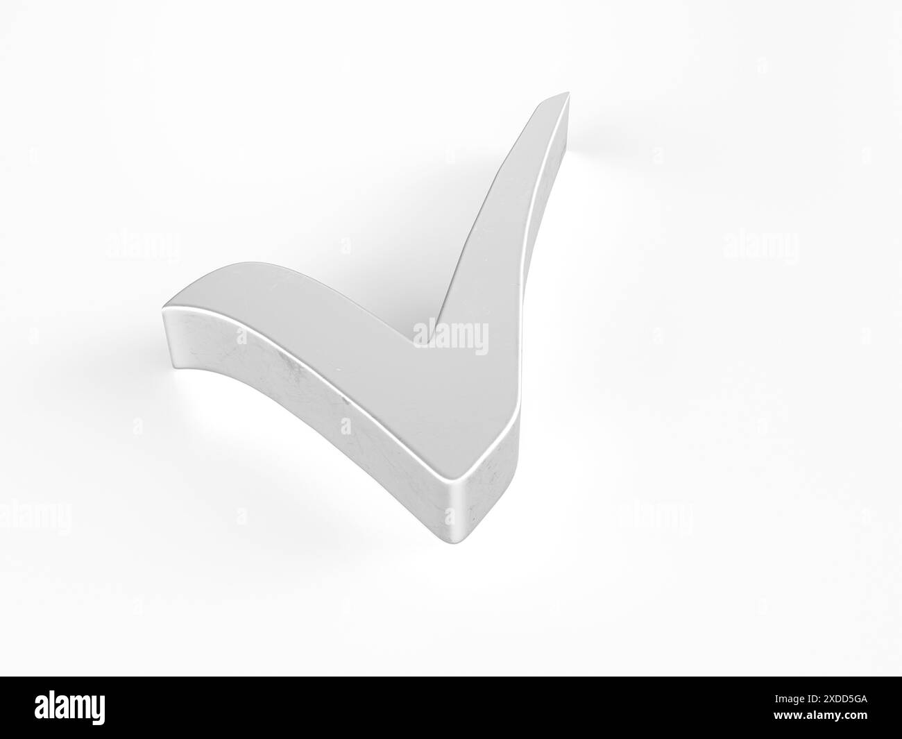 Metal check mark symbol on a white background. 3d illustration Stock ...
