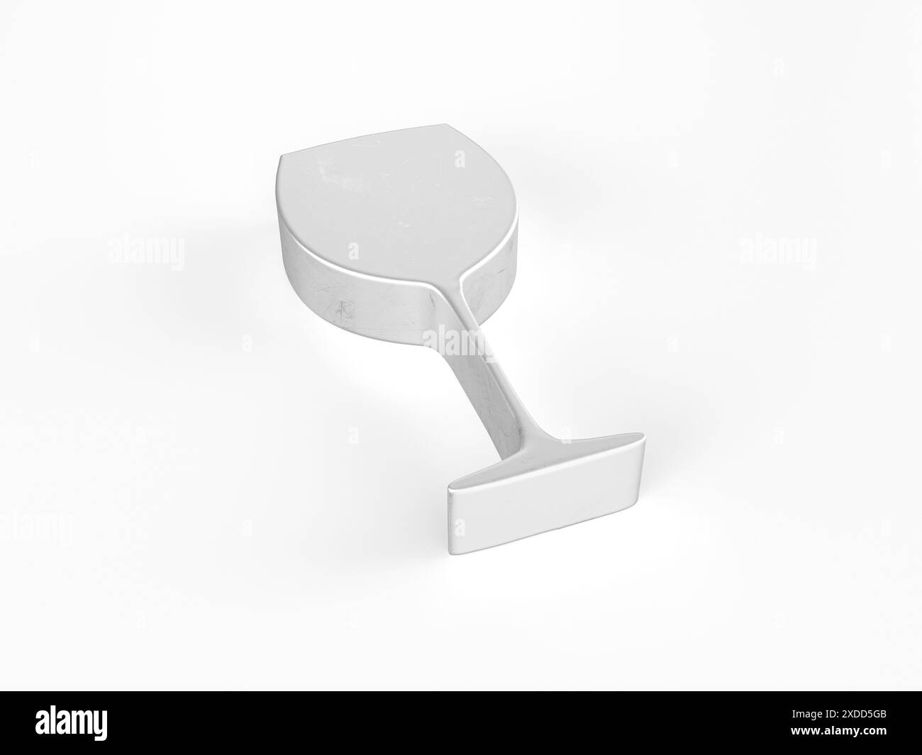 Metal wine glass symbol on a white background. 3d illustration Stock ...