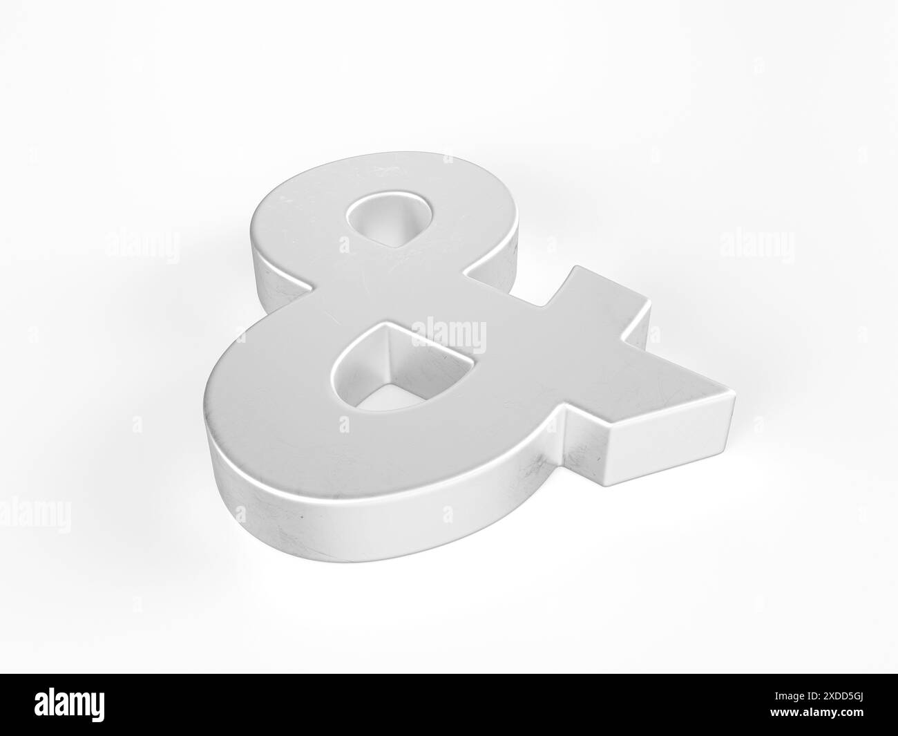 Metal ampersand symbol on a white background. 3d illustration Stock ...