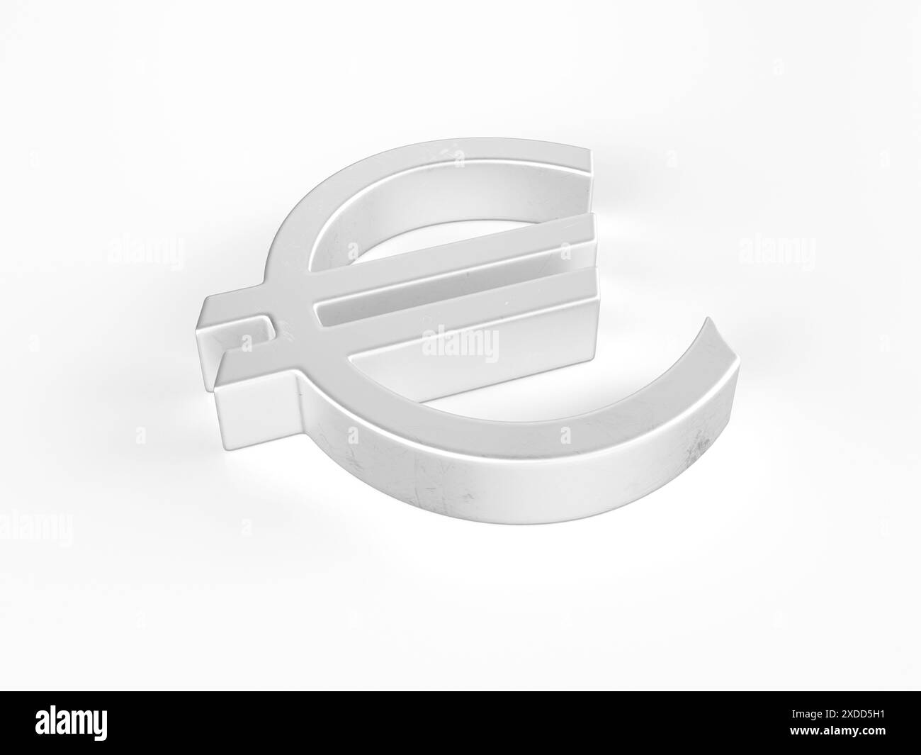 Metal euro symbol on a white background. 3d illustration Stock Photo ...