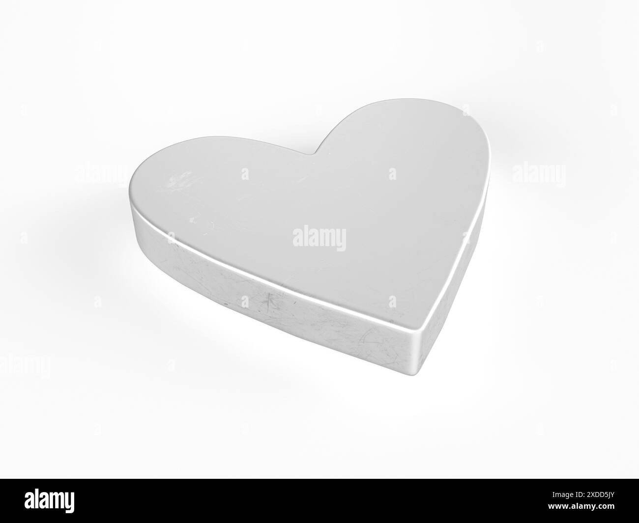 Metal heart symbol on a white background. 3d illustration Stock Photo ...