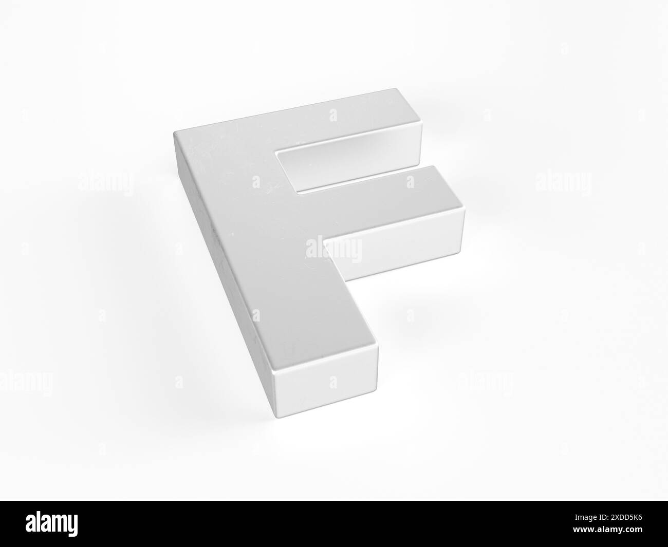 Metal letter F on a white background. 3d illustration Stock Photo - Alamy