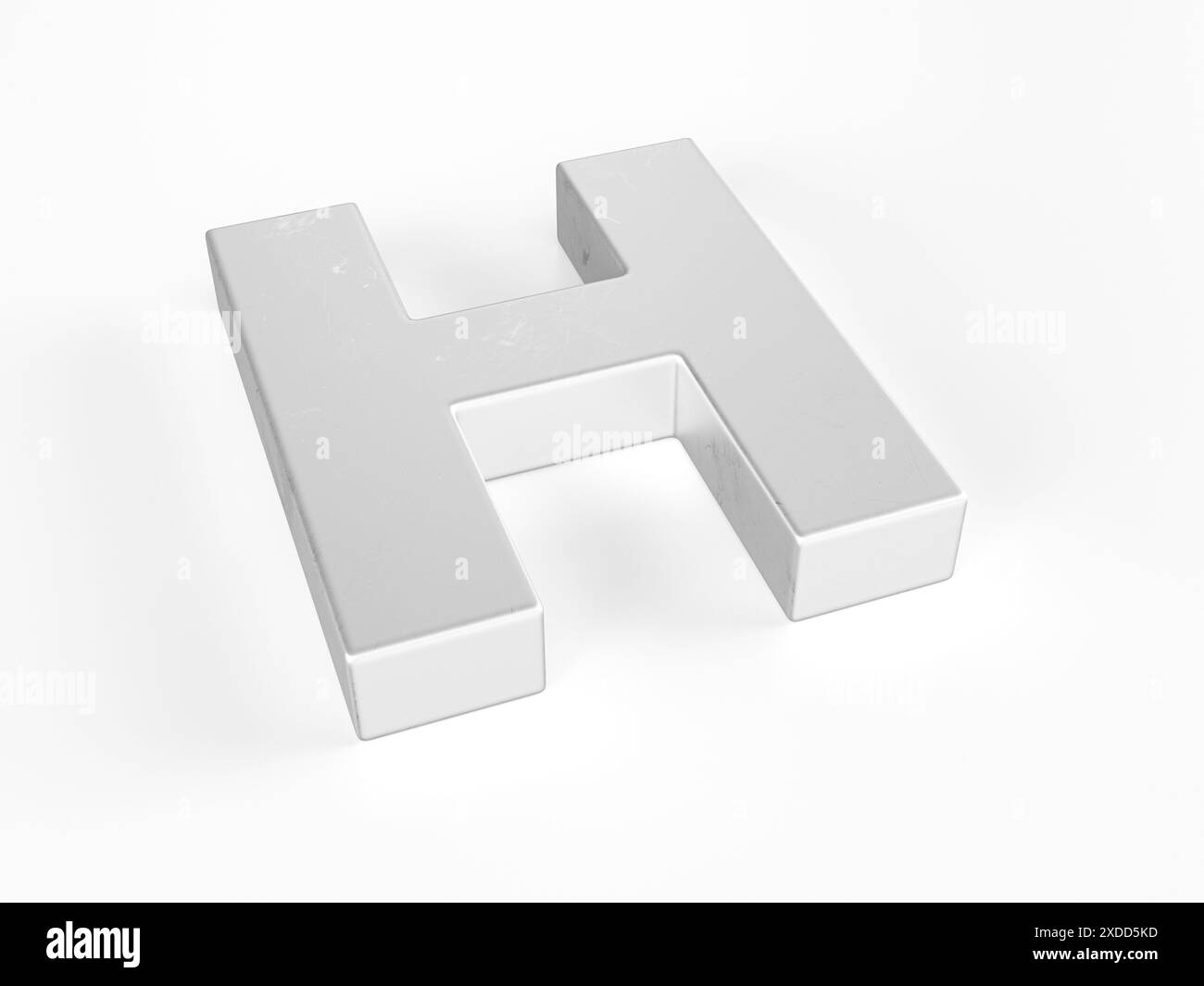 Metal letter H on a white background. 3d illustration Stock Photo - Alamy