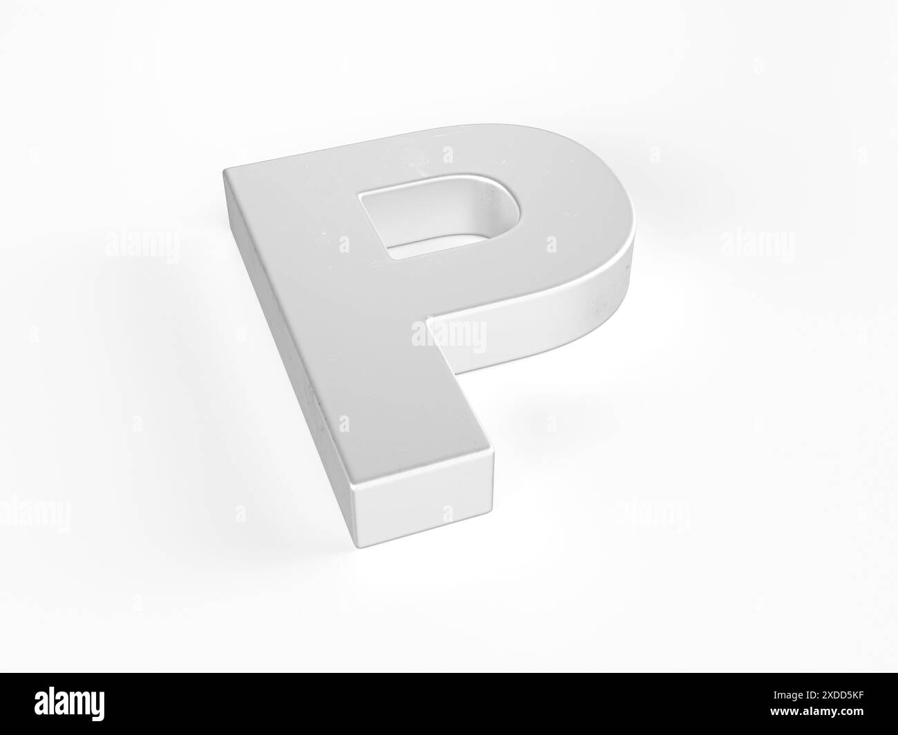Metal letter P on a white background. 3d illustration Stock Photo - Alamy