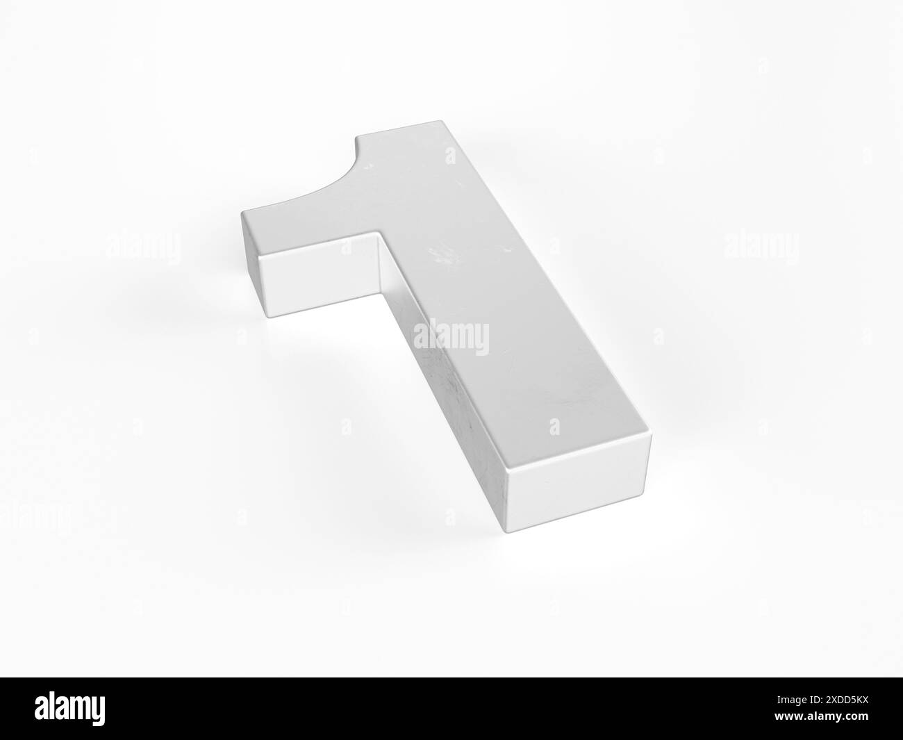 Metal number one on a white background. 3d illustration Stock Photo - Alamy