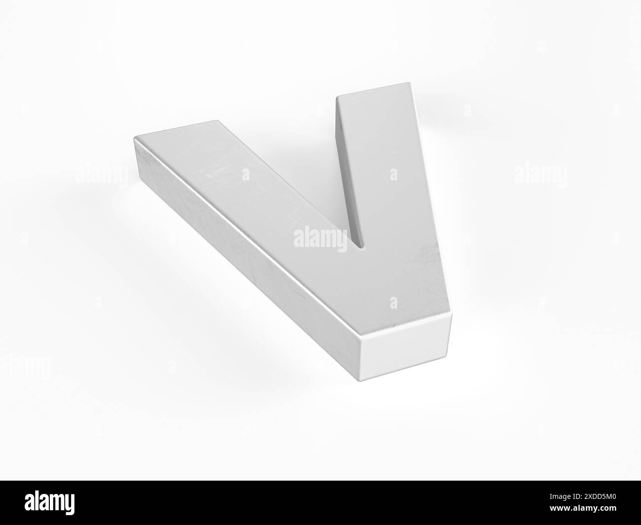 Metal letter V on a white background. 3d illustration Stock Photo - Alamy