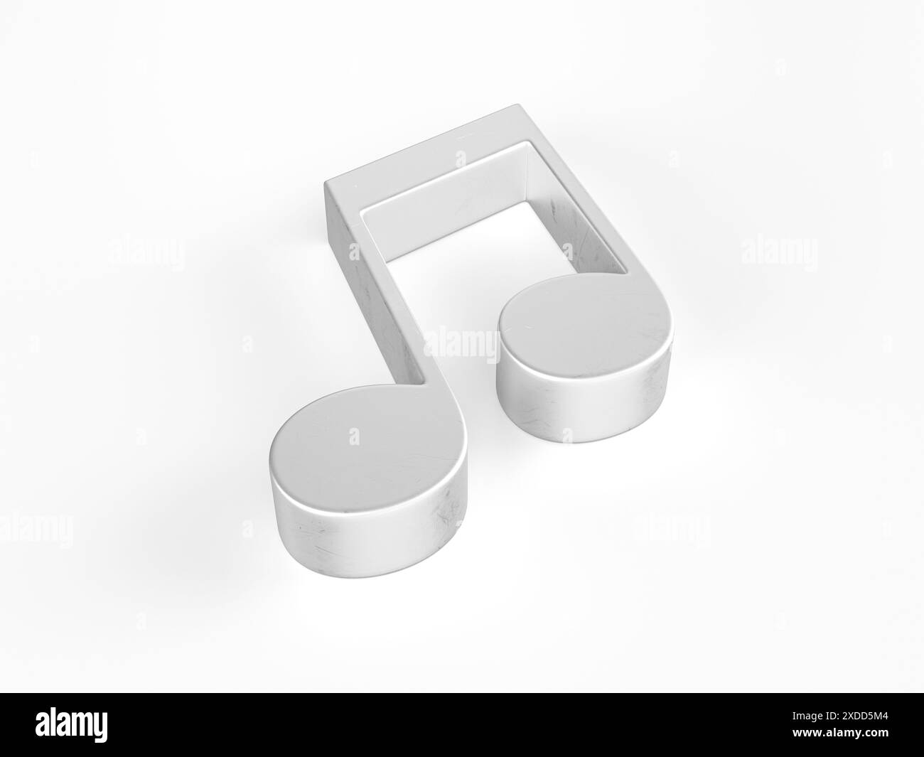Metal music note symbol on a white background. 3d illustration Stock ...