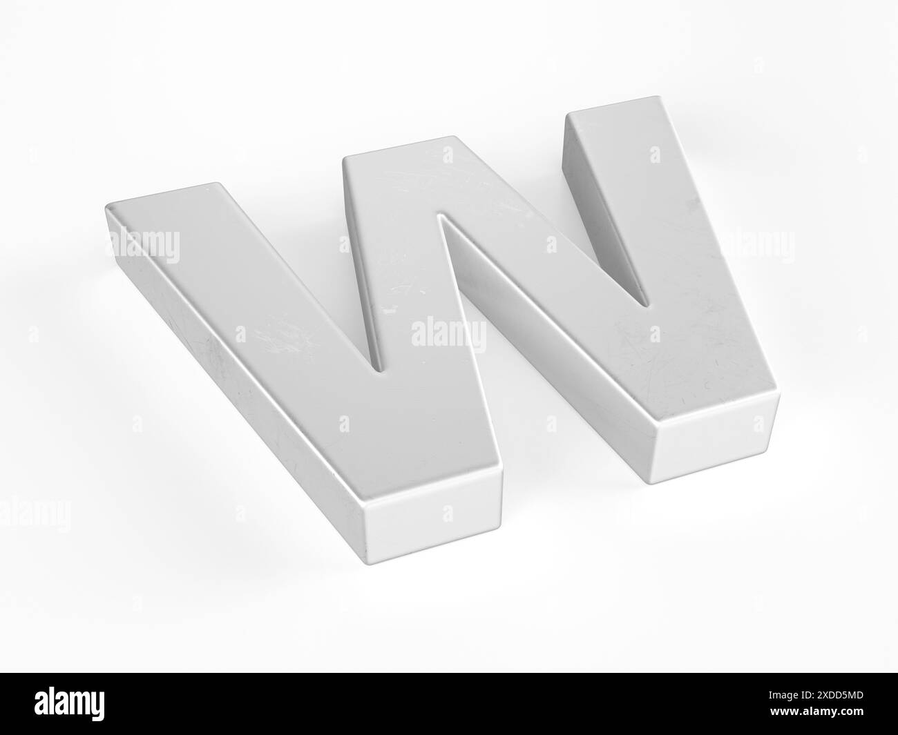 Metal letter W on a white background. 3d illustration Stock Photo - Alamy