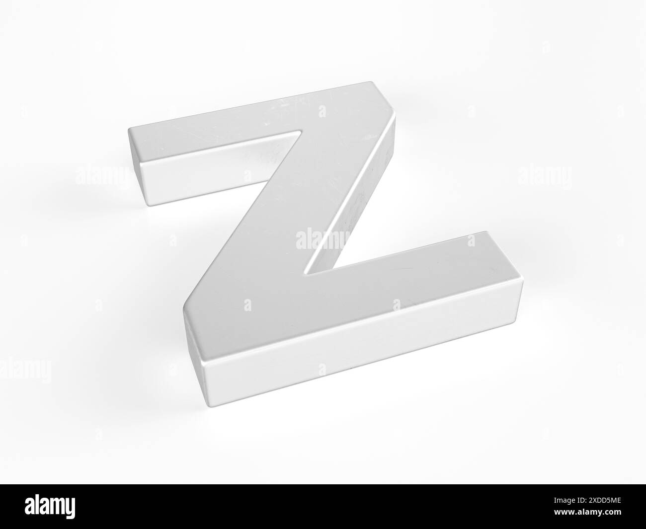 Metal letter Z on a white background. 3d illustration Stock Photo - Alamy