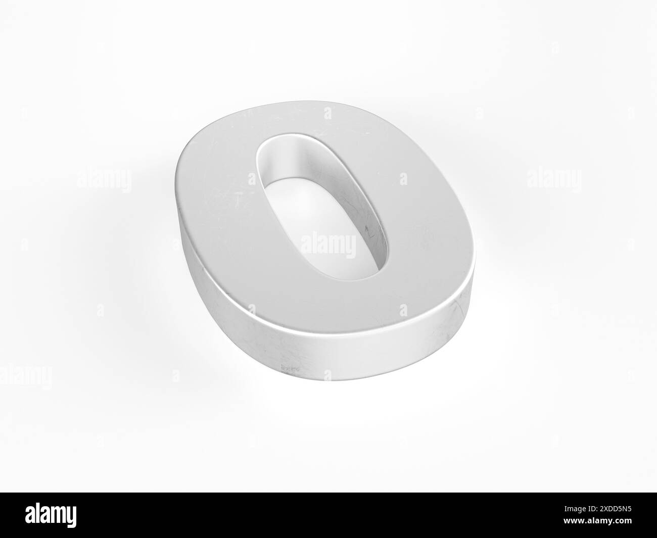 Metal number zero on a white background. 3d illustration Stock Photo ...