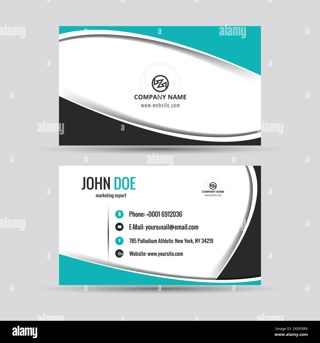 wavy visiting card vector design illustration Stock Vector Image & Art ...