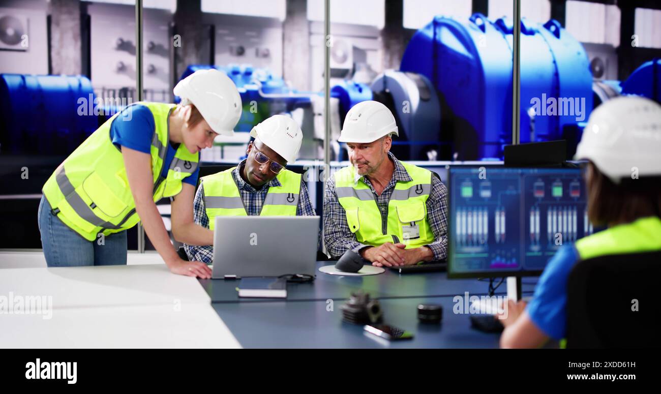 Operators training At Power Generation Plant. Diverse Employee Group ...