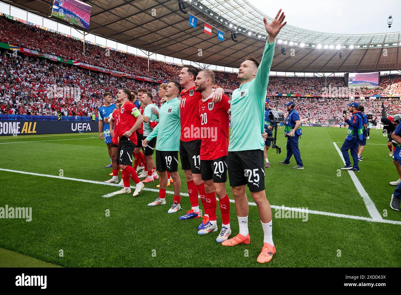 Oesterreich jubelt ueber Sieg, GER, UEFA Euro 2024, Fussball Herren, UEFA EM 2024 Matchtag 2 ...