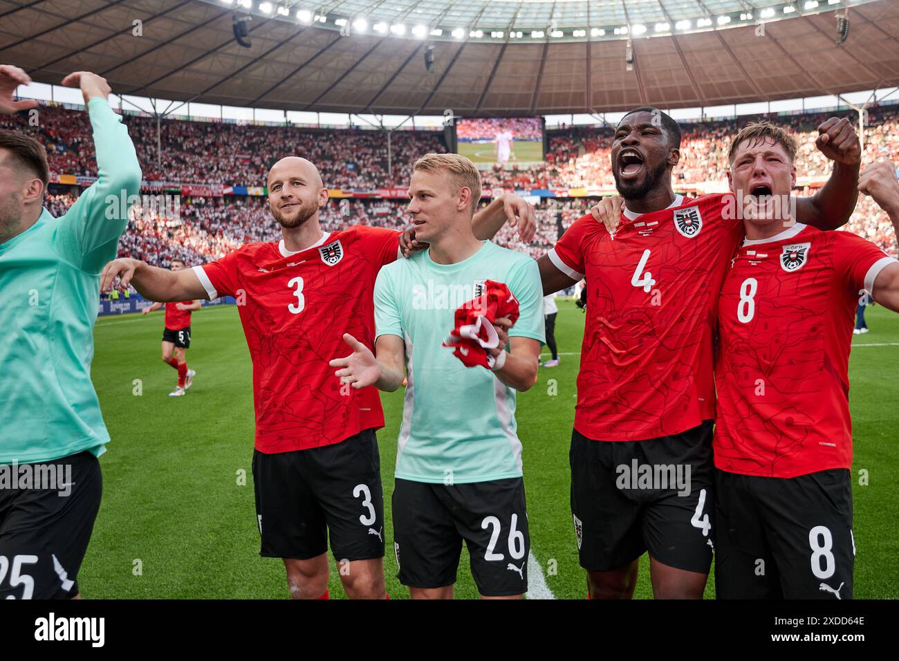 Oesterreich jubelt ueber Sieg, GER, UEFA Euro 2024, Fussball Herren, UEFA EM 2024 Matchtag 2 ...