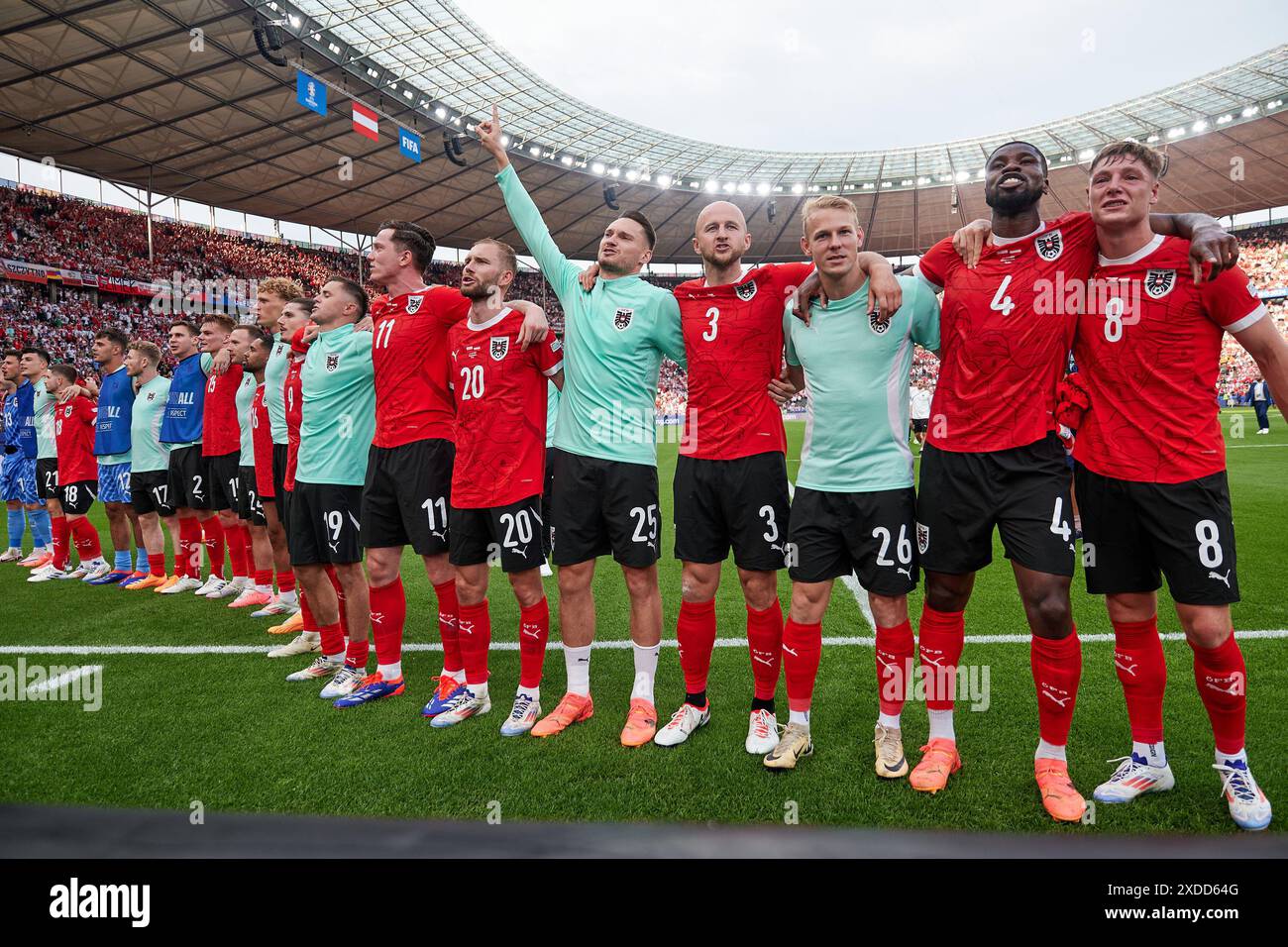Oesterreich jubelt ueber Sieg, GER, UEFA Euro 2024, Fussball Herren ...