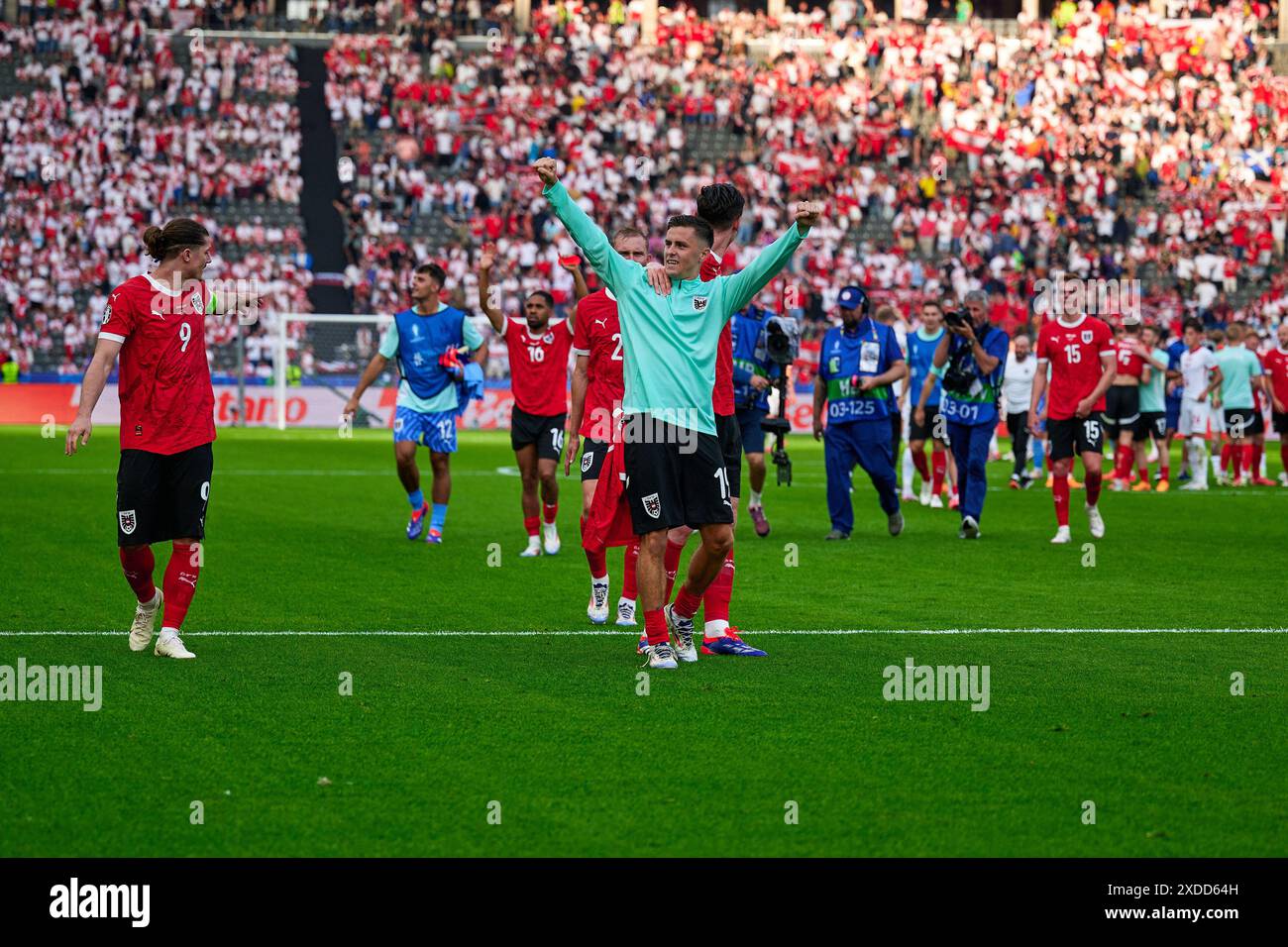 Oesterreich jubelt ueber Sieg, GER, UEFA Euro 2024, Fussball Herren, UEFA EM 2024 Matchtag 2 ...