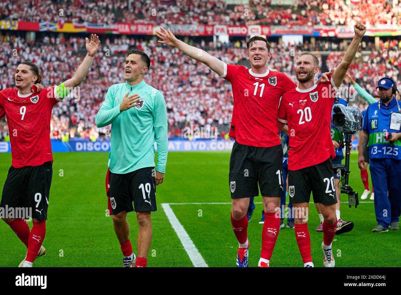 Oesterreich jubelt ueber Sieg, GER, UEFA Euro 2024, Fussball Herren, UEFA EM 2024 Matchtag 2 ...