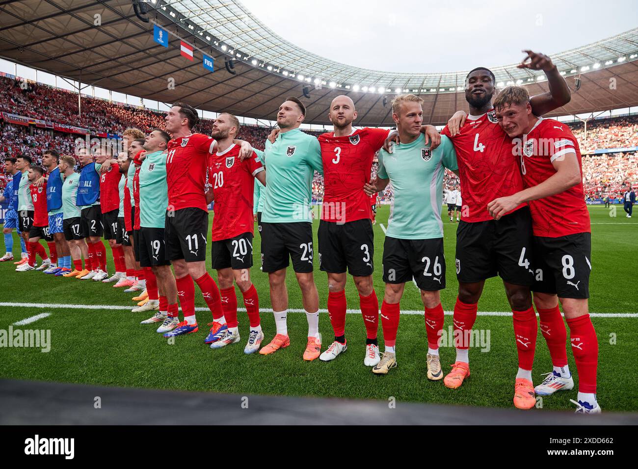 Oesterreich jubelt ueber Sieg, GER, UEFA Euro 2024, Fussball Herren ...