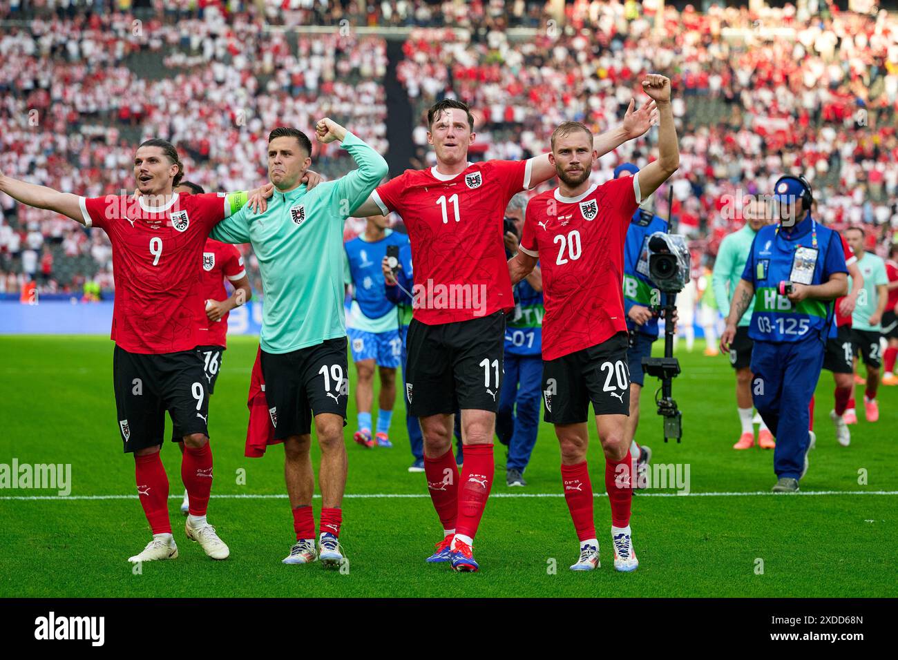 Oesterreich jubelt ueber Sieg, GER, UEFA Euro 2024, Fussball Herren, UEFA EM 2024 Matchtag 2 ...