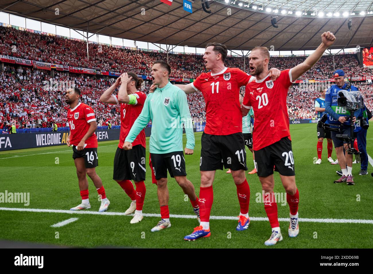 Oesterreich jubelt ueber Sieg, GER, UEFA Euro 2024, Fussball Herren, UEFA EM 2024 Matchtag 2 ...