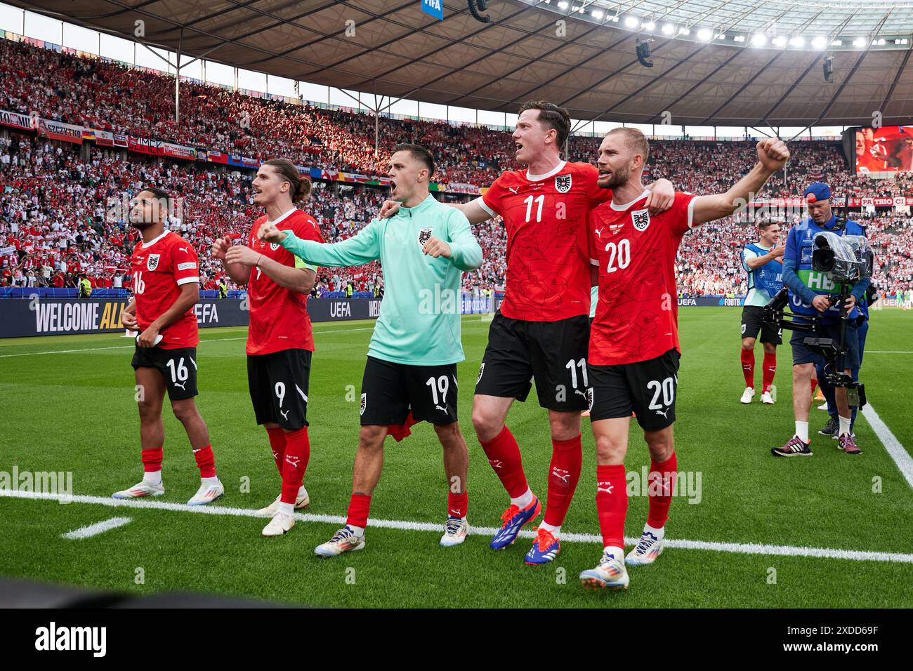 Oesterreich jubelt ueber Sieg, GER, UEFA Euro 2024, Fussball Herren, UEFA EM 2024 Matchtag 2 ...
