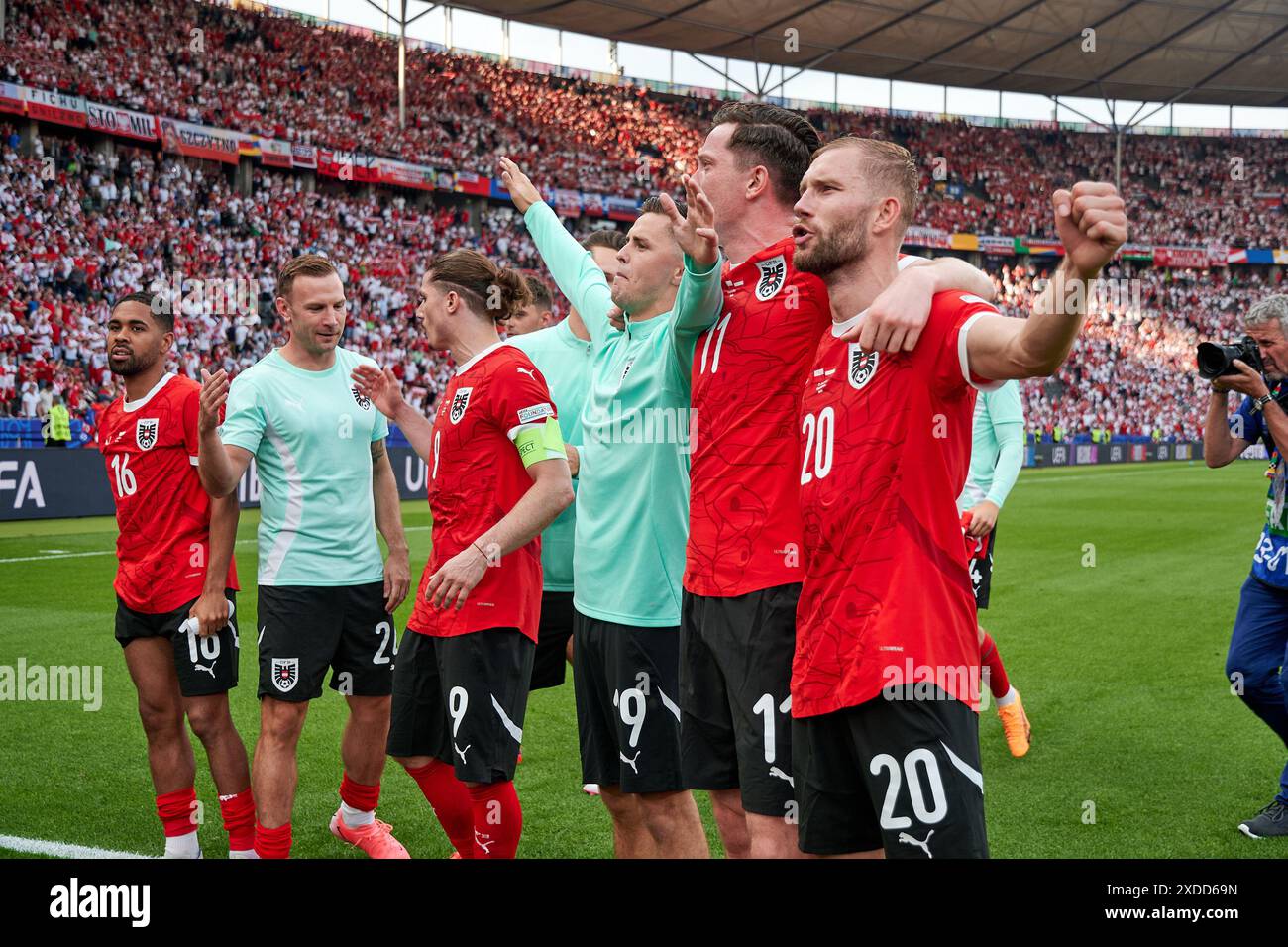 Oesterreich jubelt ueber Sieg, GER, UEFA Euro 2024, Fussball Herren, UEFA EM 2024 Matchtag 2 ...