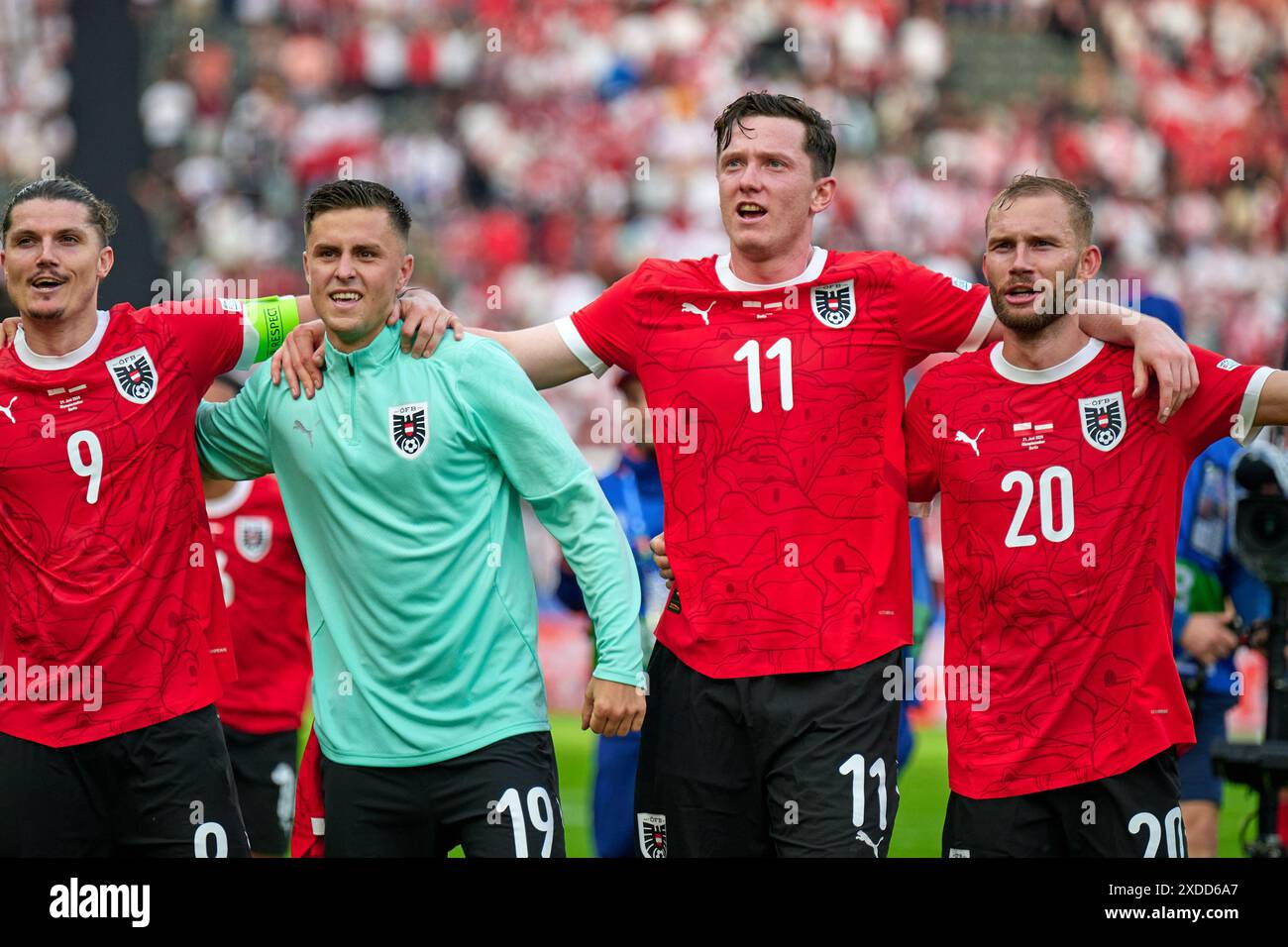 Oesterreich jubelt ueber Sieg, GER, UEFA Euro 2024, Fussball Herren, UEFA EM 2024 Matchtag 2 ...