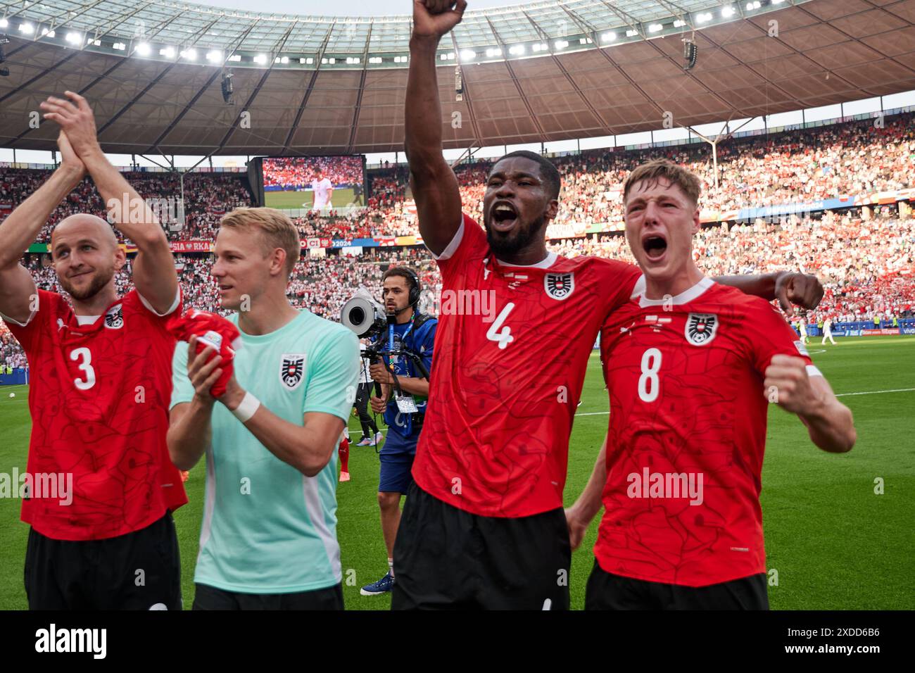 Oesterreich jubelt ueber Sieg, GER, UEFA Euro 2024, Fussball Herren, UEFA EM 2024 Matchtag 2 ...