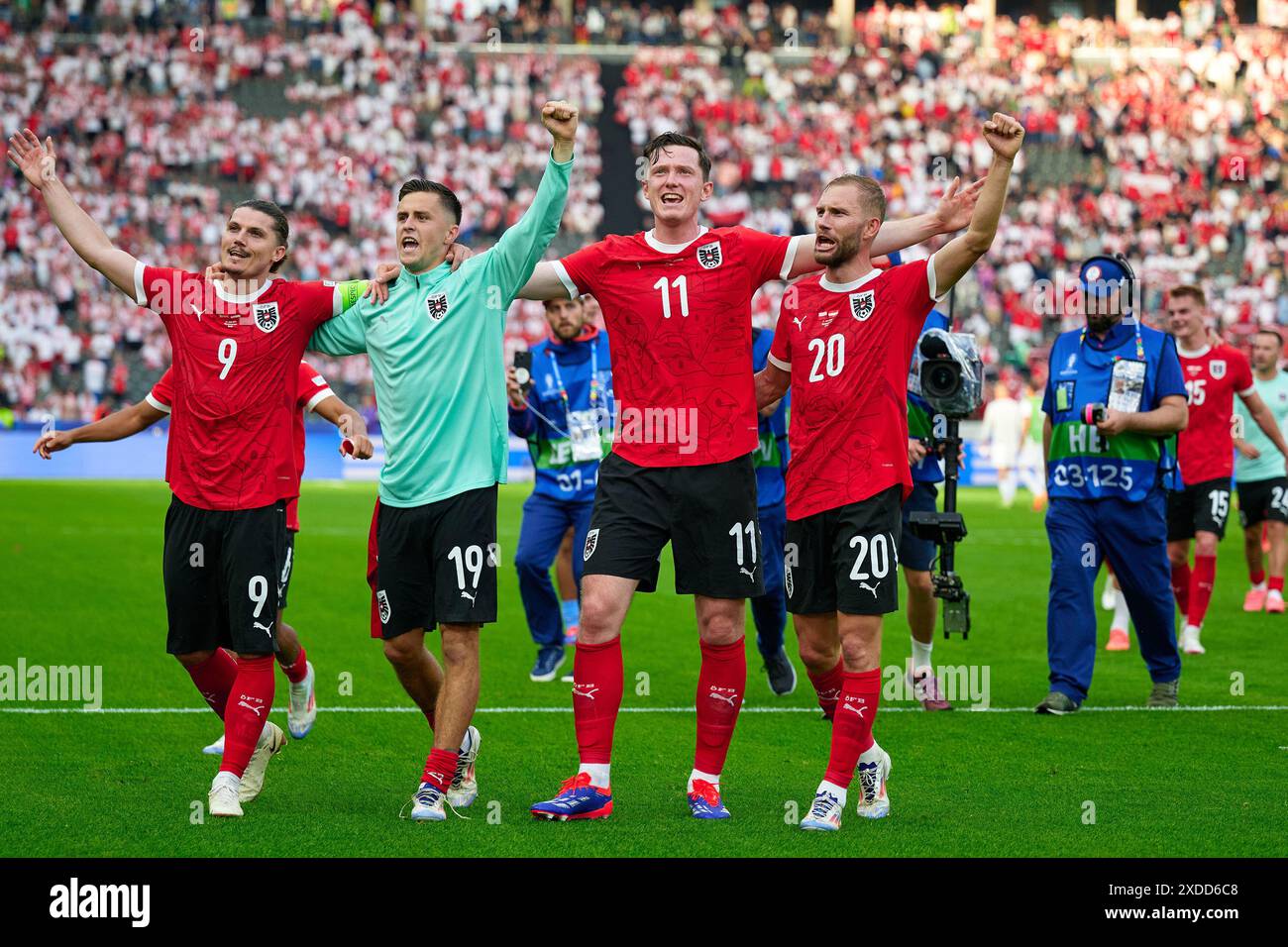 Oesterreich jubelt ueber Sieg, GER, UEFA Euro 2024, Fussball Herren, UEFA EM 2024 Matchtag 2 ...